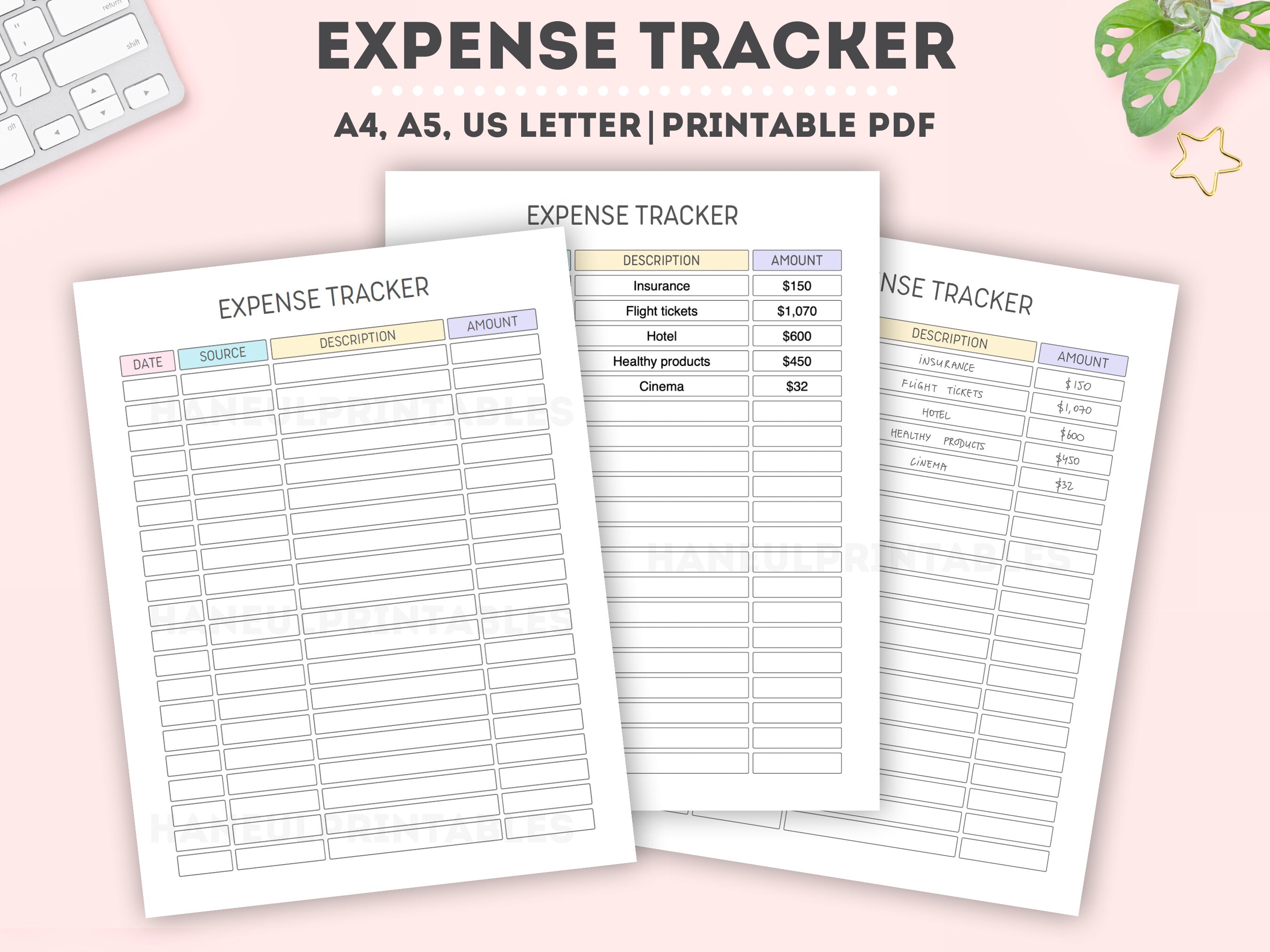 Editable Expense Trackerprintable Expense Logspending Trackerspending ...