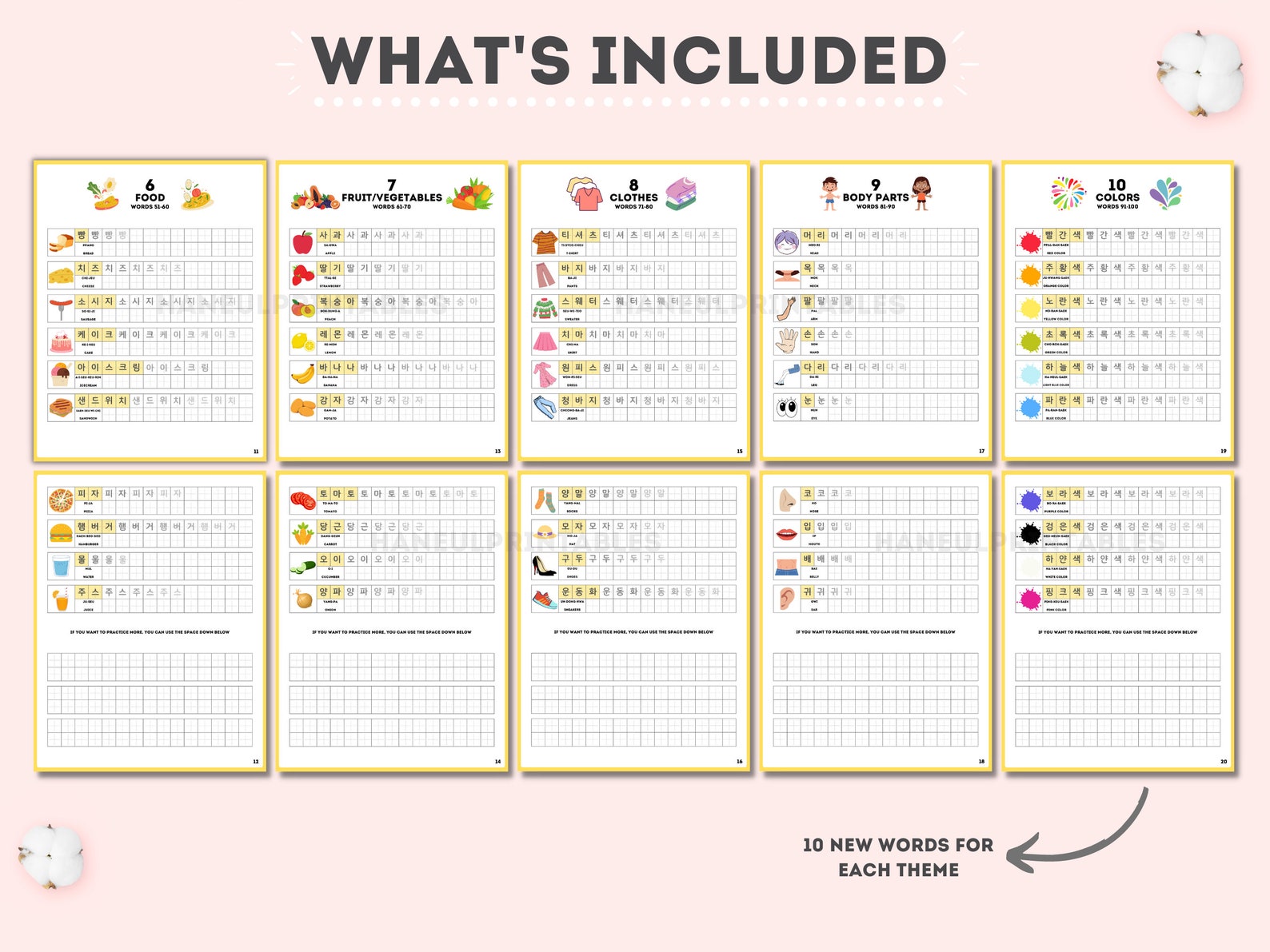 Korean Language Study Packprintable Worksheetskorean for - Etsy