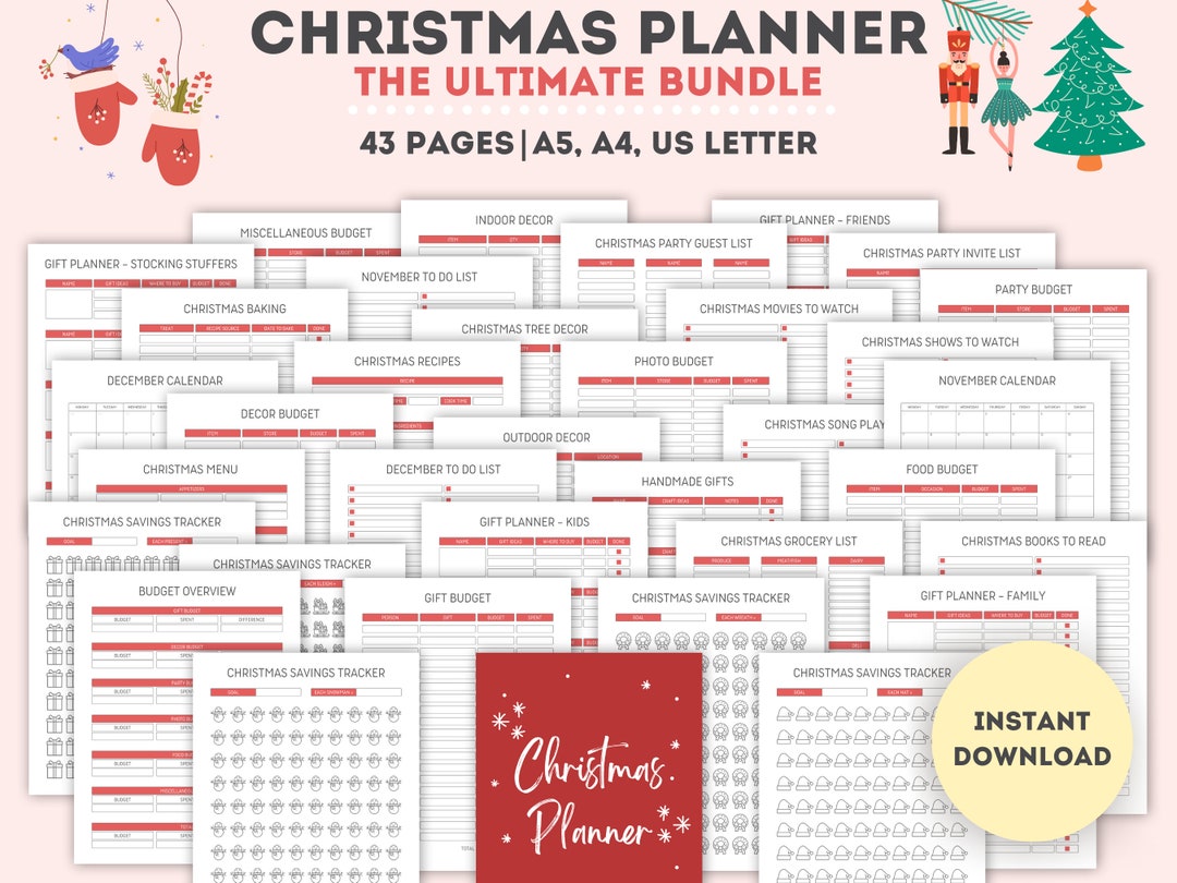 Printable Christmas Planner|gift Budget Planner|holiday Planner ...