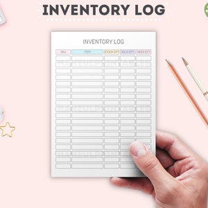 Editable Inventory Log|printable Inventory Tracker|inventory List ...
