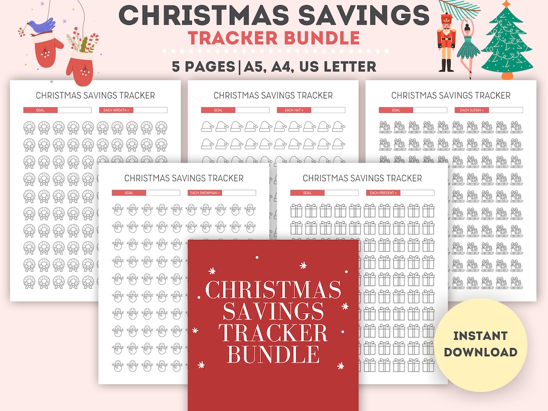 Printable Christmas Savings Tracker Bundle (a4/a5/letter) - Etsy