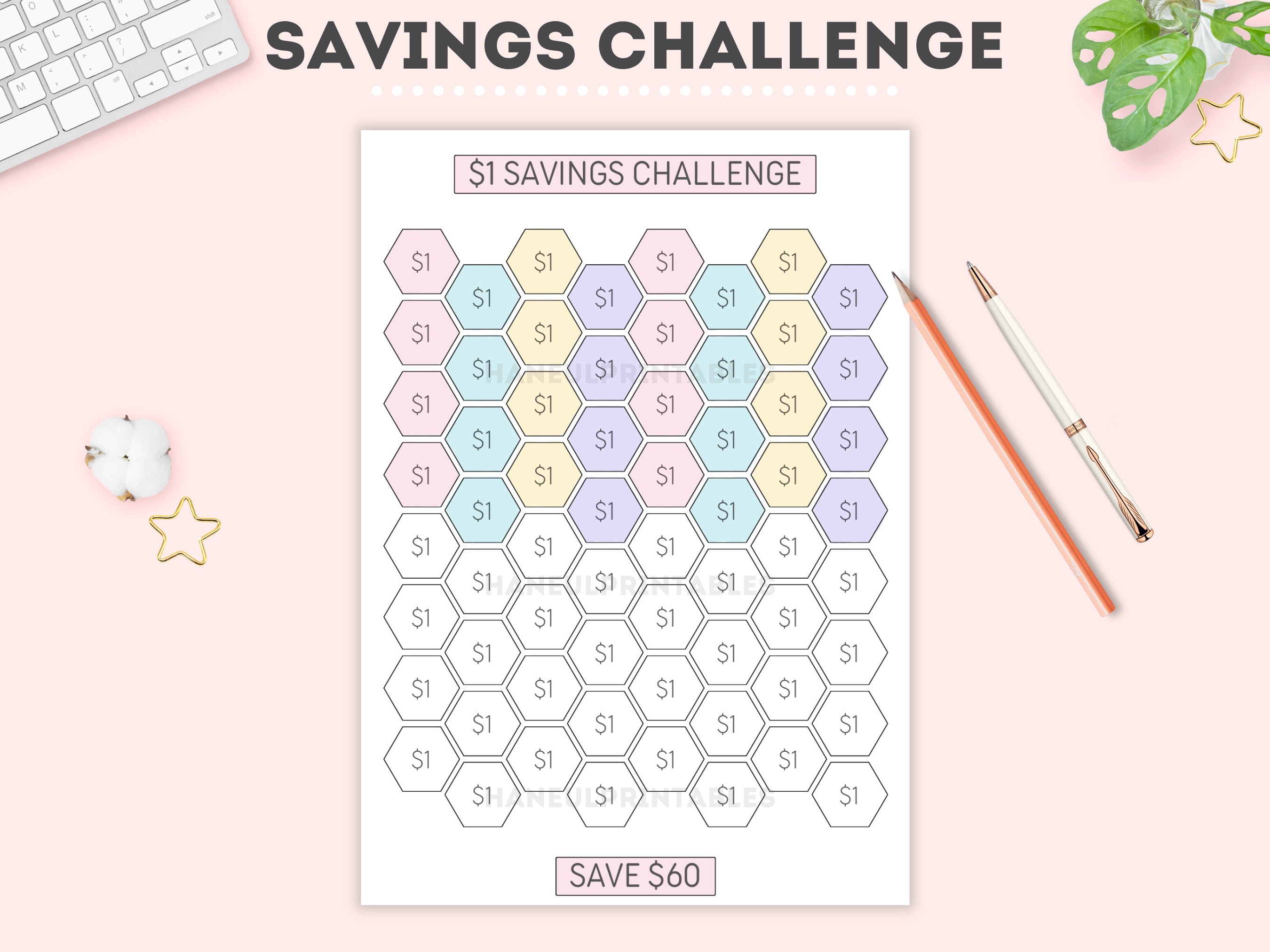 Printable Savings Challengesavings Challenge Bundlemini Savings ...