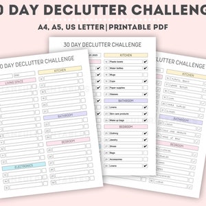 Editable 30 Day Declutter Challenge|printable Declutter Challenge ...