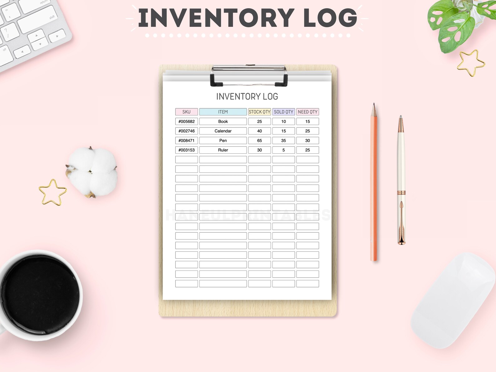 Editable Inventory Logprintable Inventory Trackerinventory ...