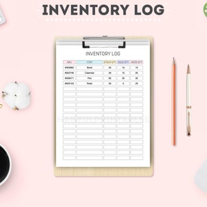 Editable Inventory Log|printable Inventory Tracker|inventory List ...