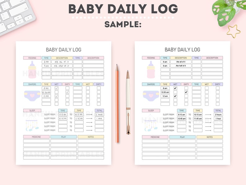 Editable Baby Daily Log: Printable Infant Tracker (a4/a5/letter) - Etsy