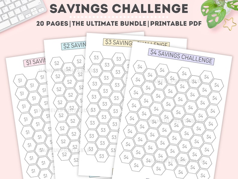 Printable Savings Challengesavings Challenge Bundlemini Savings ... Printable Savings Challengesavings Challenge Bundlemini Savings ...