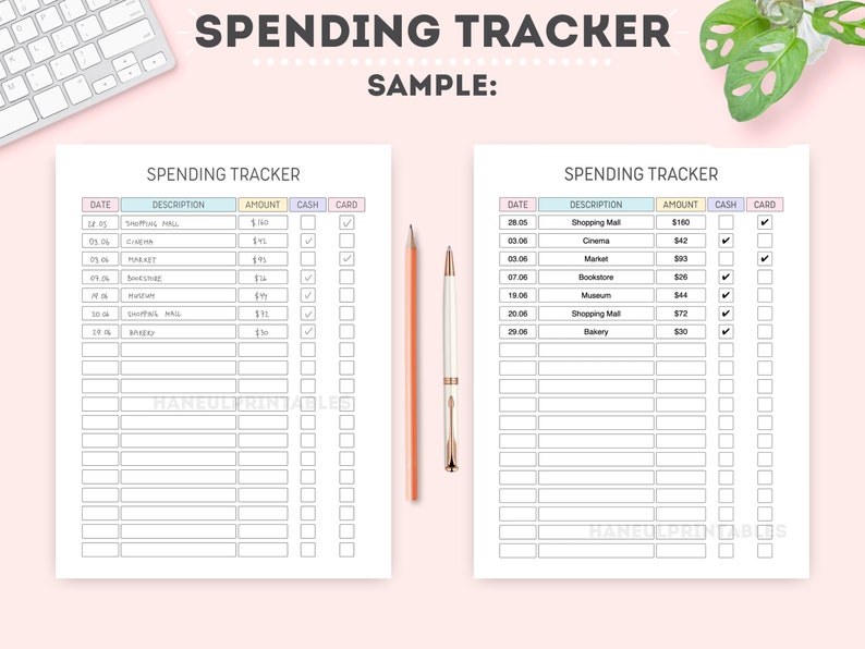 Editable Spending Tracker|printable Expense Tracker|purchase Log ...