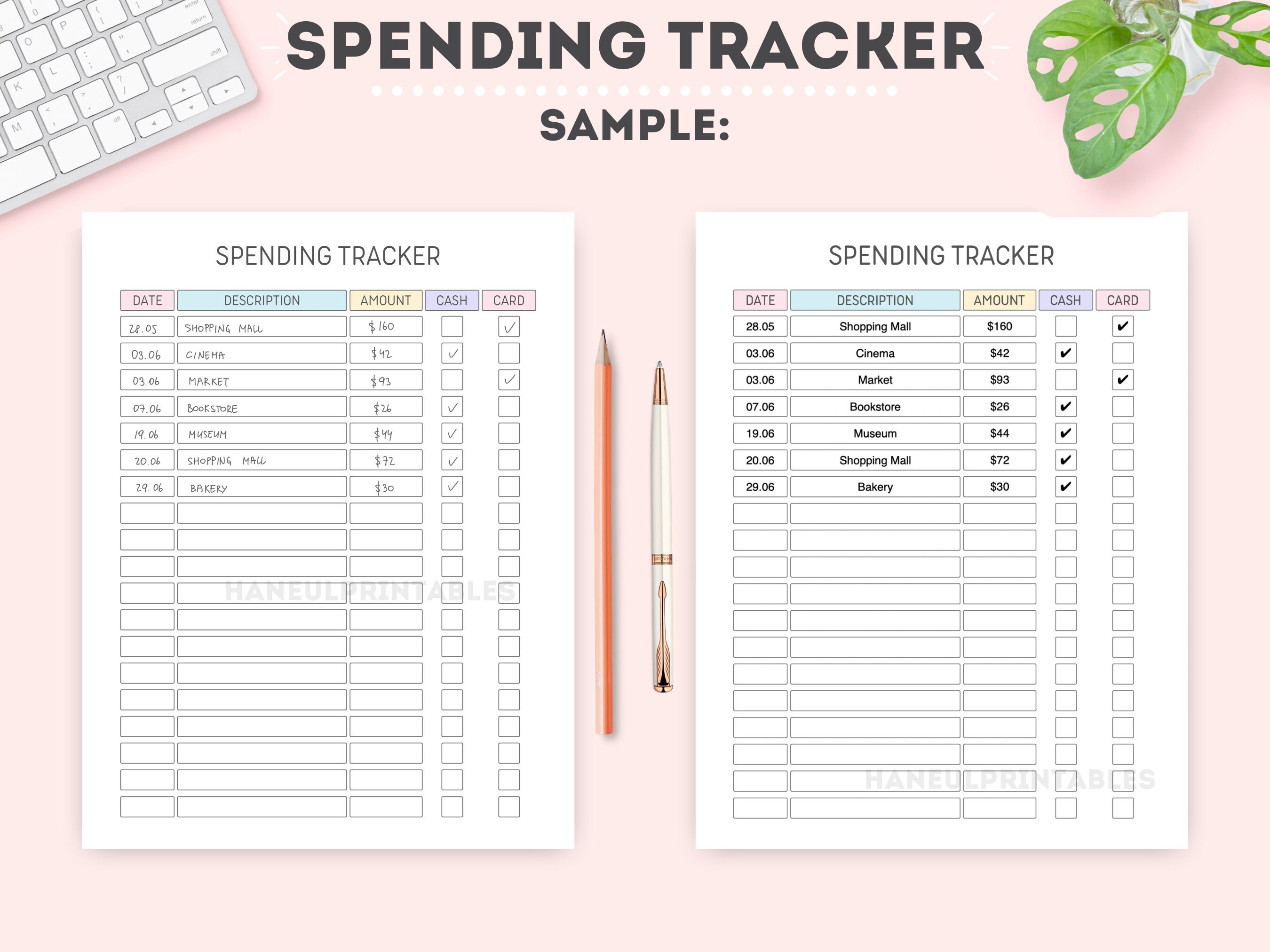 Editable Spending Tracker|printable Expense Tracker|purchase Log ...