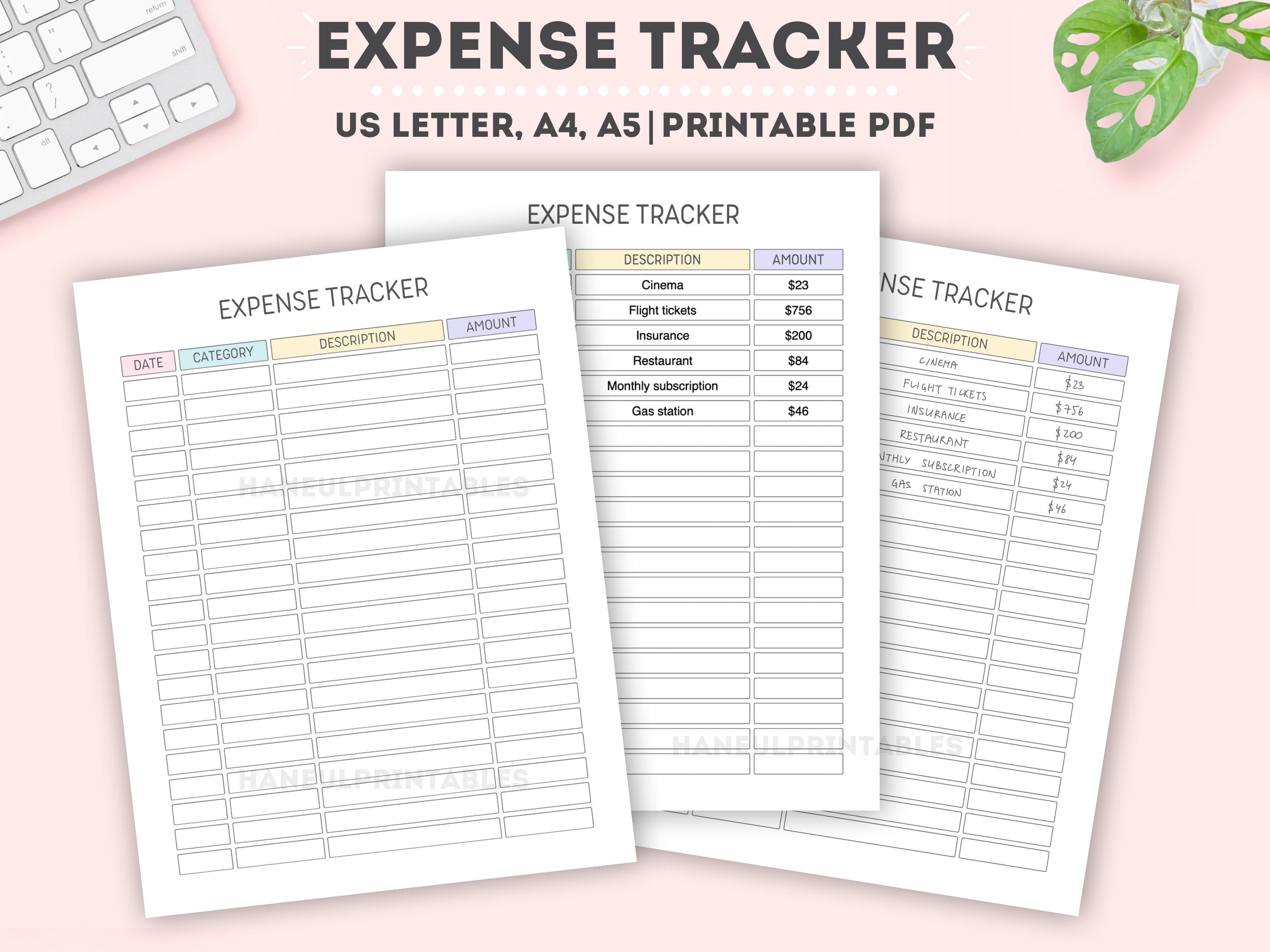 Editable Expense Tracker|printable Spending Tracker|purchase Log ...