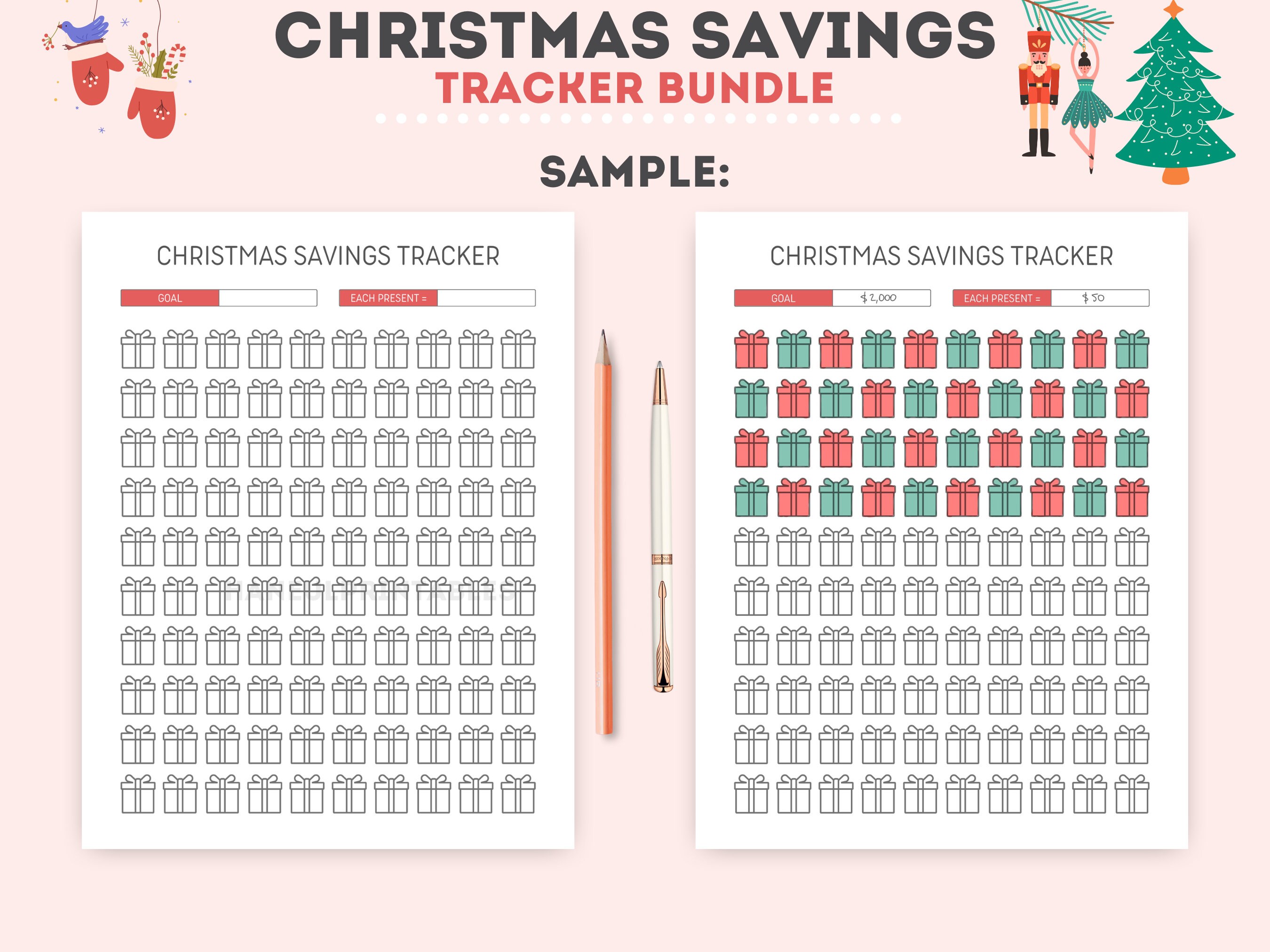 Printable Christmas Savings Tracker Bundle (a4/a5/letter) - Etsy