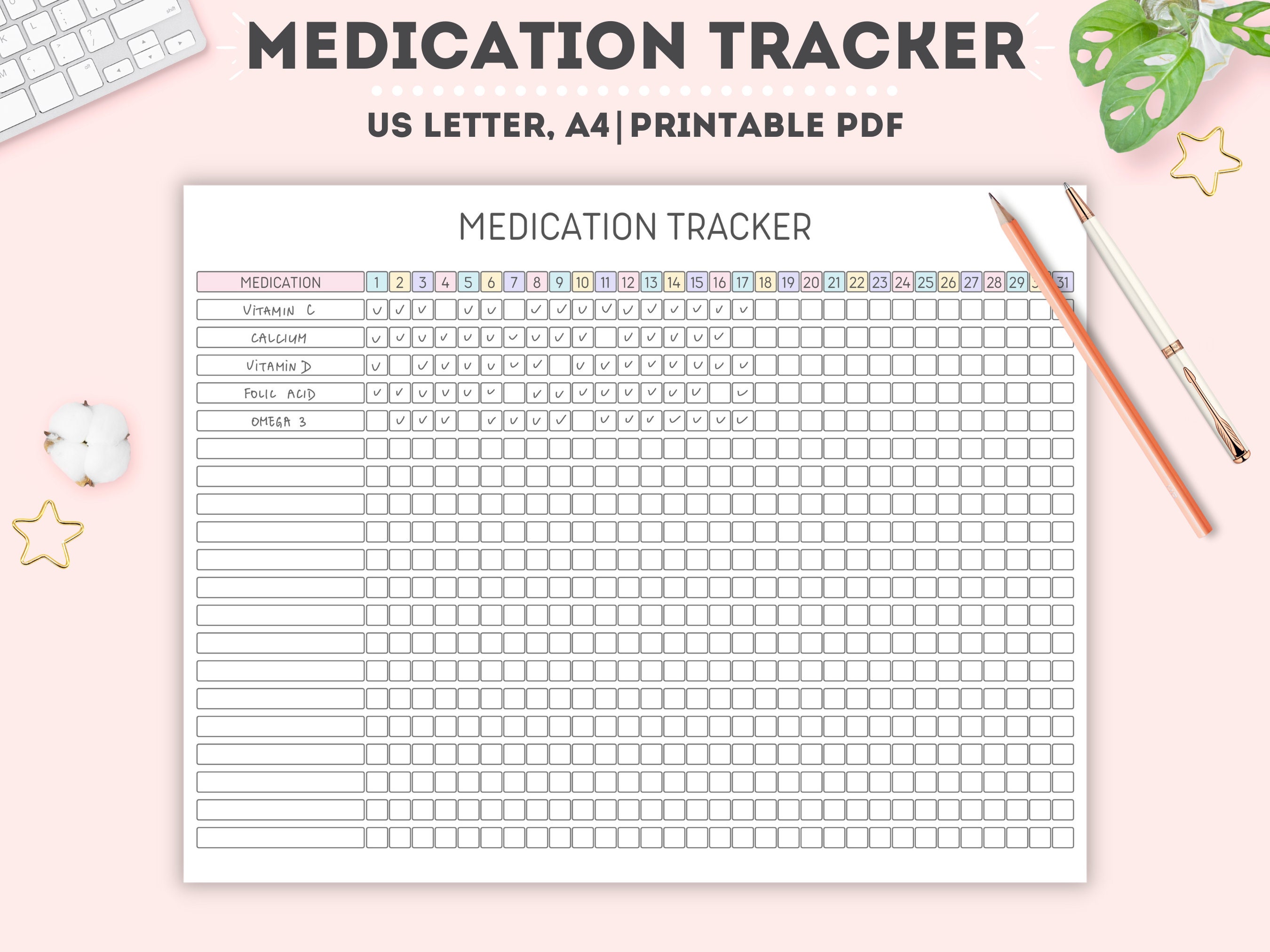 Editable Medication Log|printable Supplement Tracking Sheet|medication ...