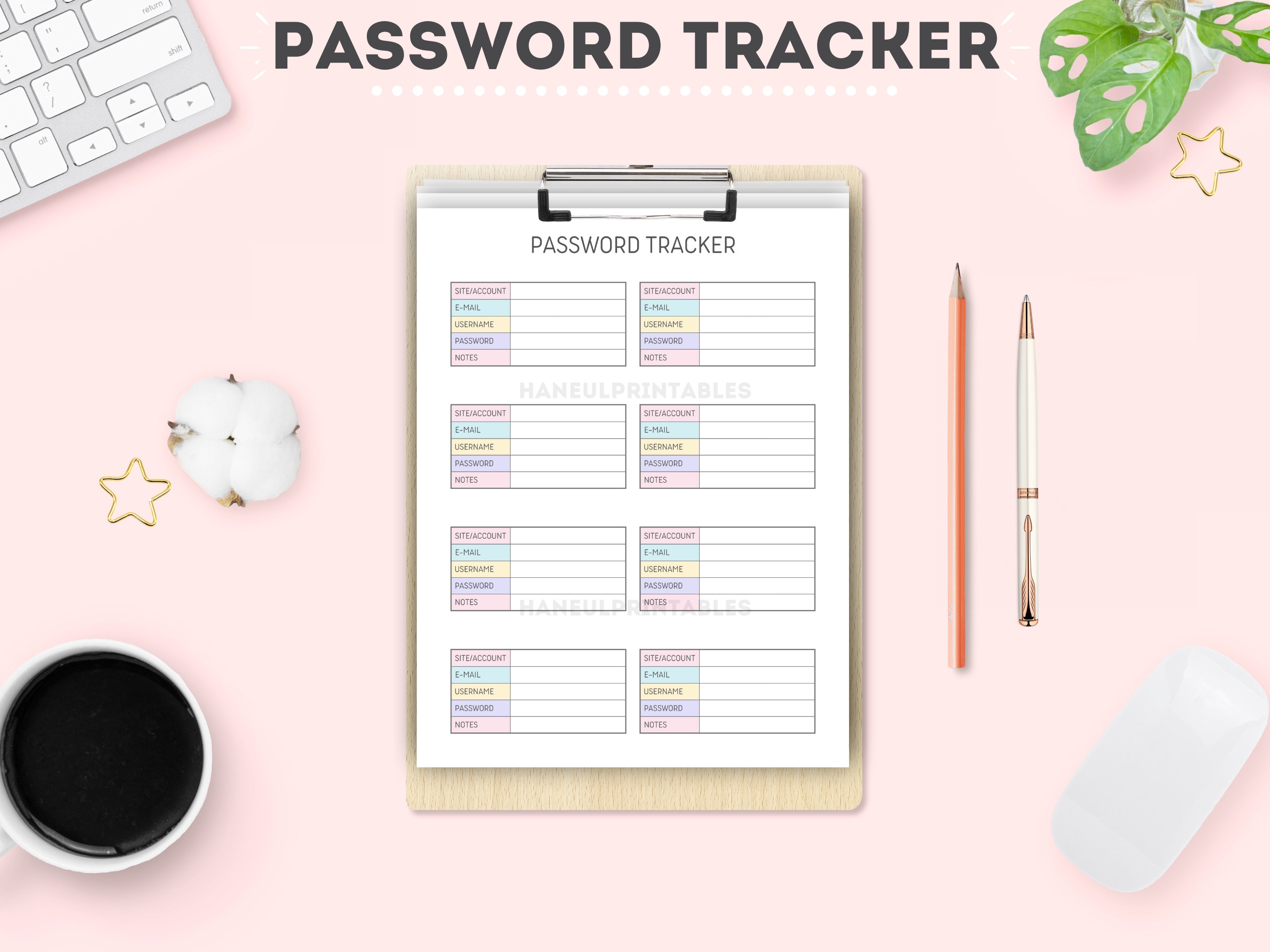 Editable Password Tracker|printable Password Tracker|password Log ...