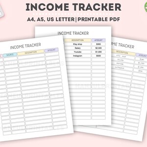Editable Income Tracker|printable Financial Planner|income Sheet|budget ...