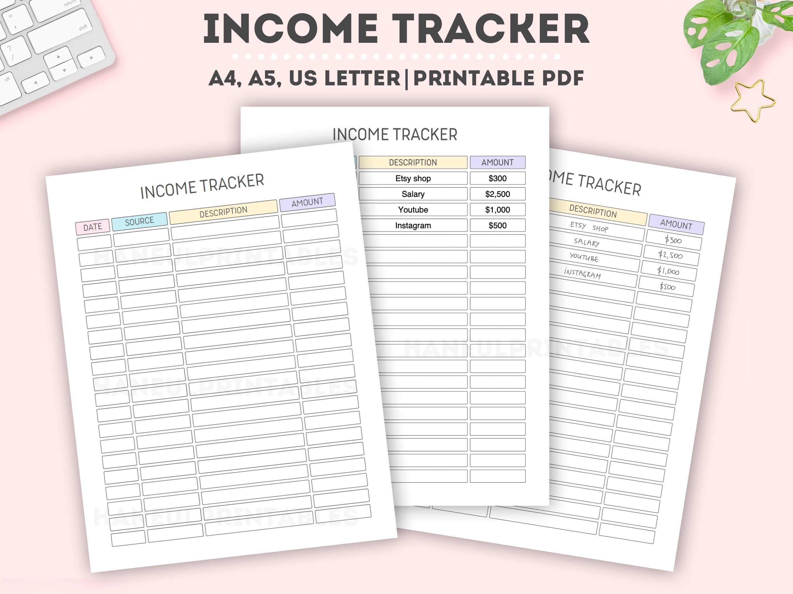Editable Income Trackerprintable Financial Plannerincome - Etsy