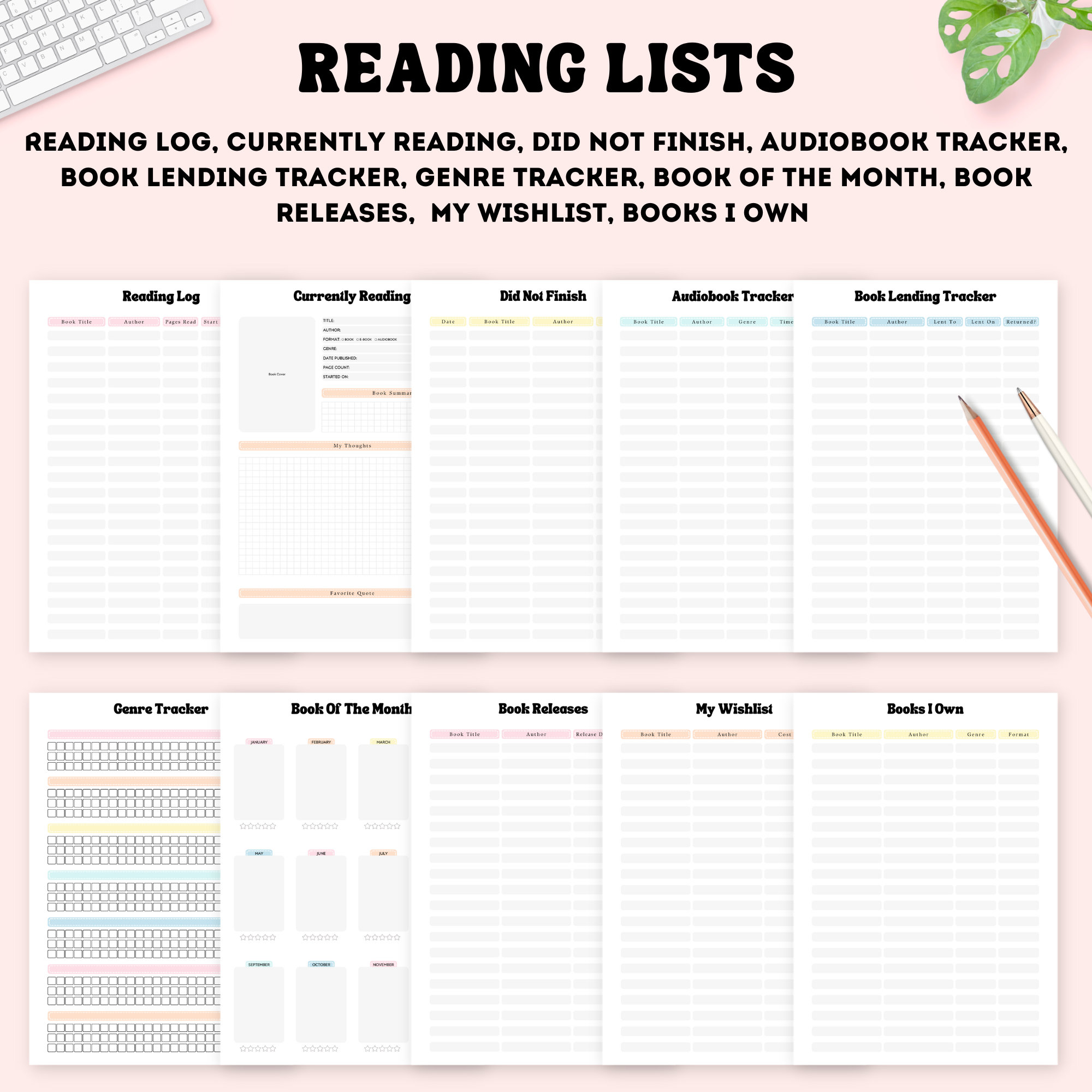Printable Reading Journal: Book Review, Tracker, Log (PDF) - Etsy