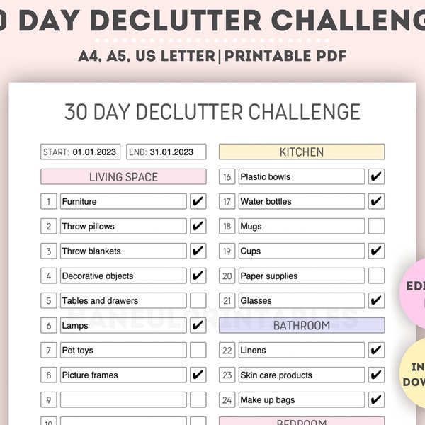 30 Day Declutter Challenge - Etsy UK