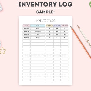 Editable Inventory Log|printable Inventory Tracker|inventory List ...