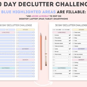 Editable 30 Day Declutter Challenge|printable Declutter Challenge ...