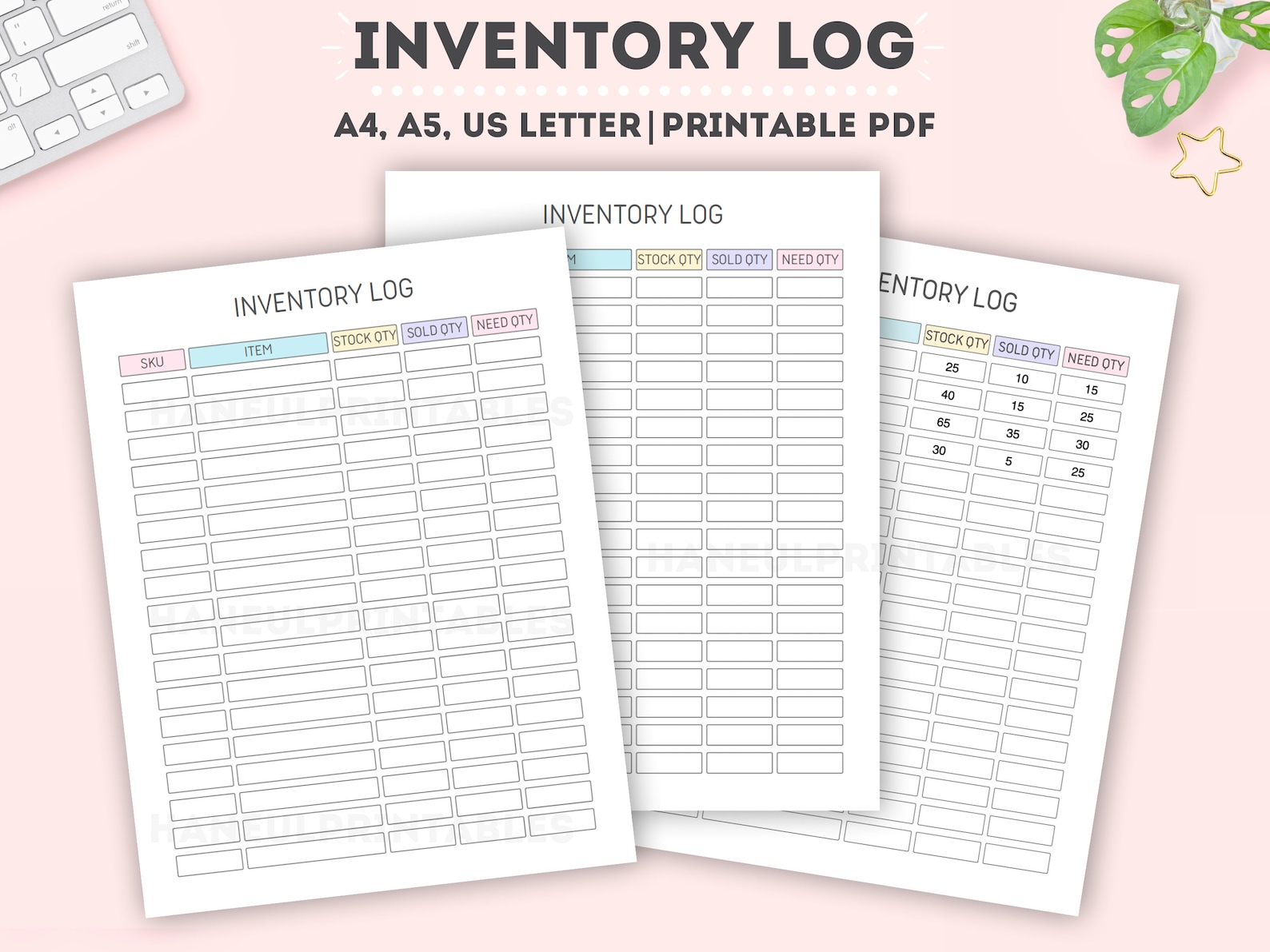 Editable Inventory Logprintable Inventory Trackerinventory ...