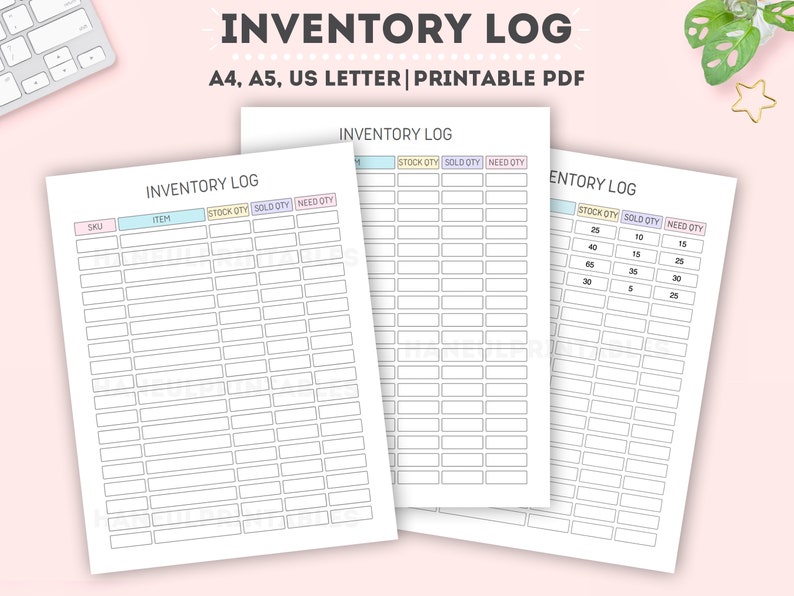 Editable Inventory Logprintable Inventory Trackerinventory ...