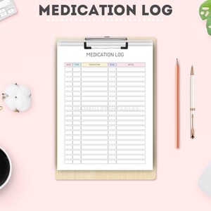 Editable Medication Log|printable Supplement Tracking Sheet|medication ...