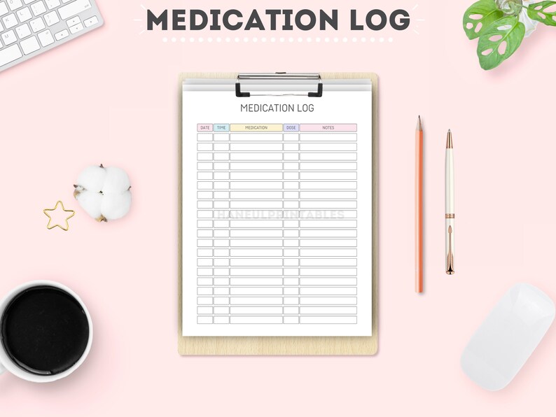 Editable Medication Log|printable Supplement Tracking Sheet|medication ...