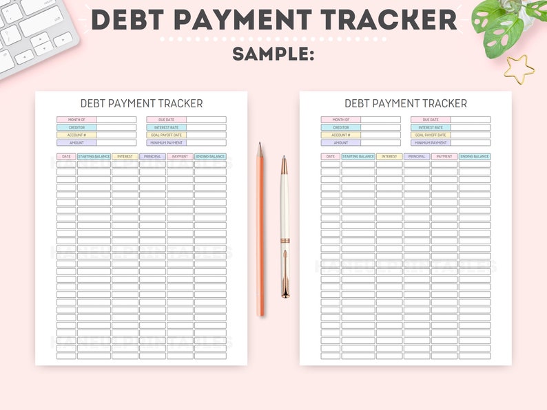 Editable Debt Payment Tracker: Printable Money Planner (a4/a5/letter ...
