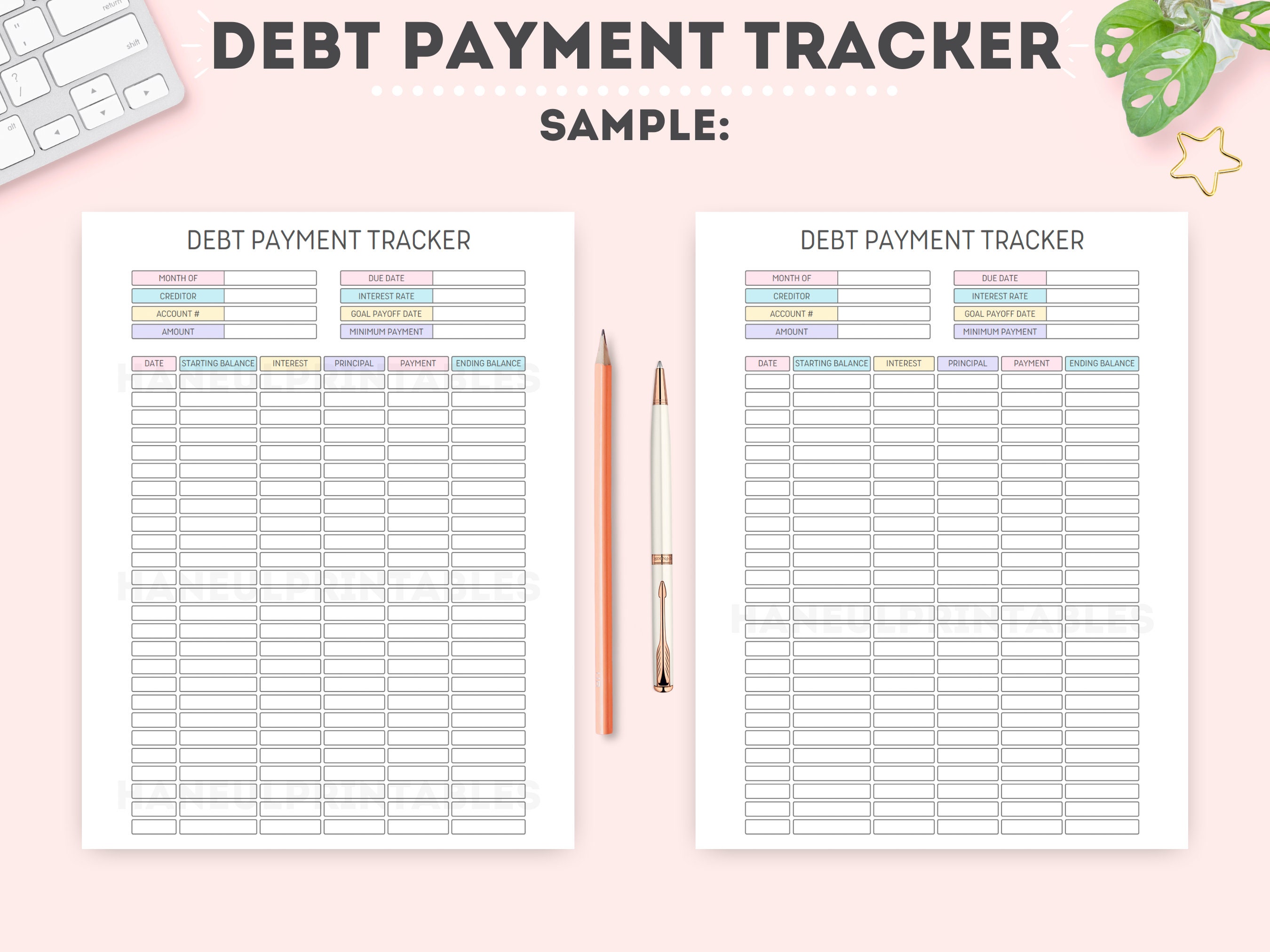 Editable Debt Payment Tracker: Printable Money Planner (a4/a5/letter ...