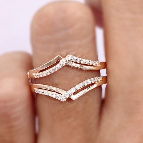 Enhancer Ring Engagement Enhancer Guard Ring Diamond Wedding - Etsy