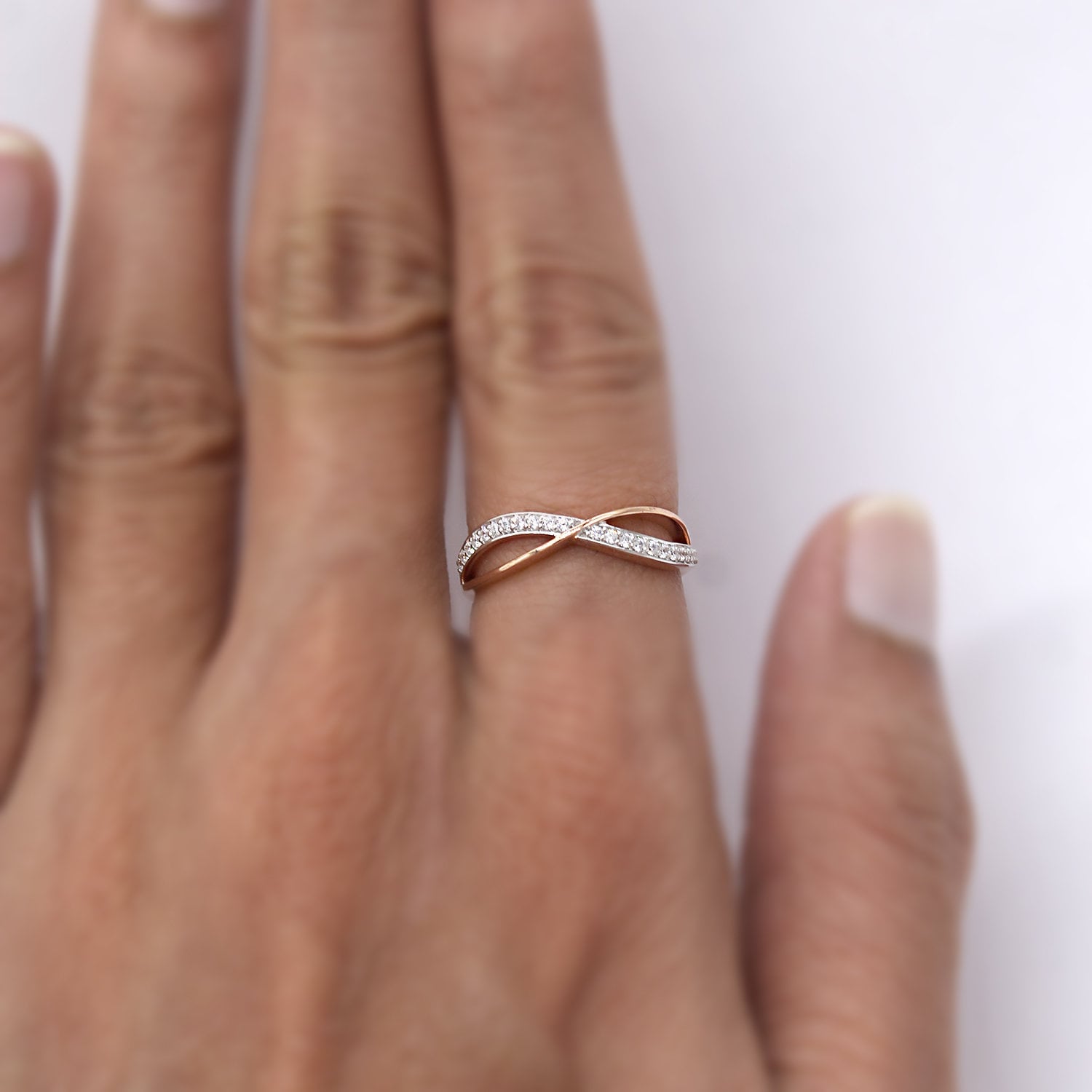 Infinity Ring Sterling Silver Rose Gold Plated Ring Infinity - Etsy