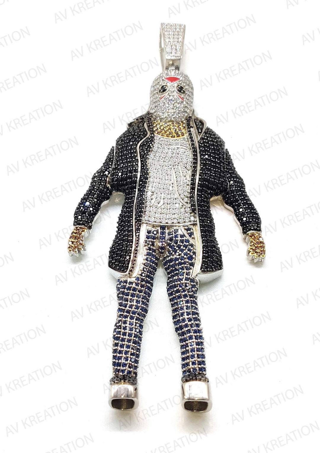 Custom Hip Hop Jewelry Hip Hop Pendant, Round Simulated Diamond Men's ...