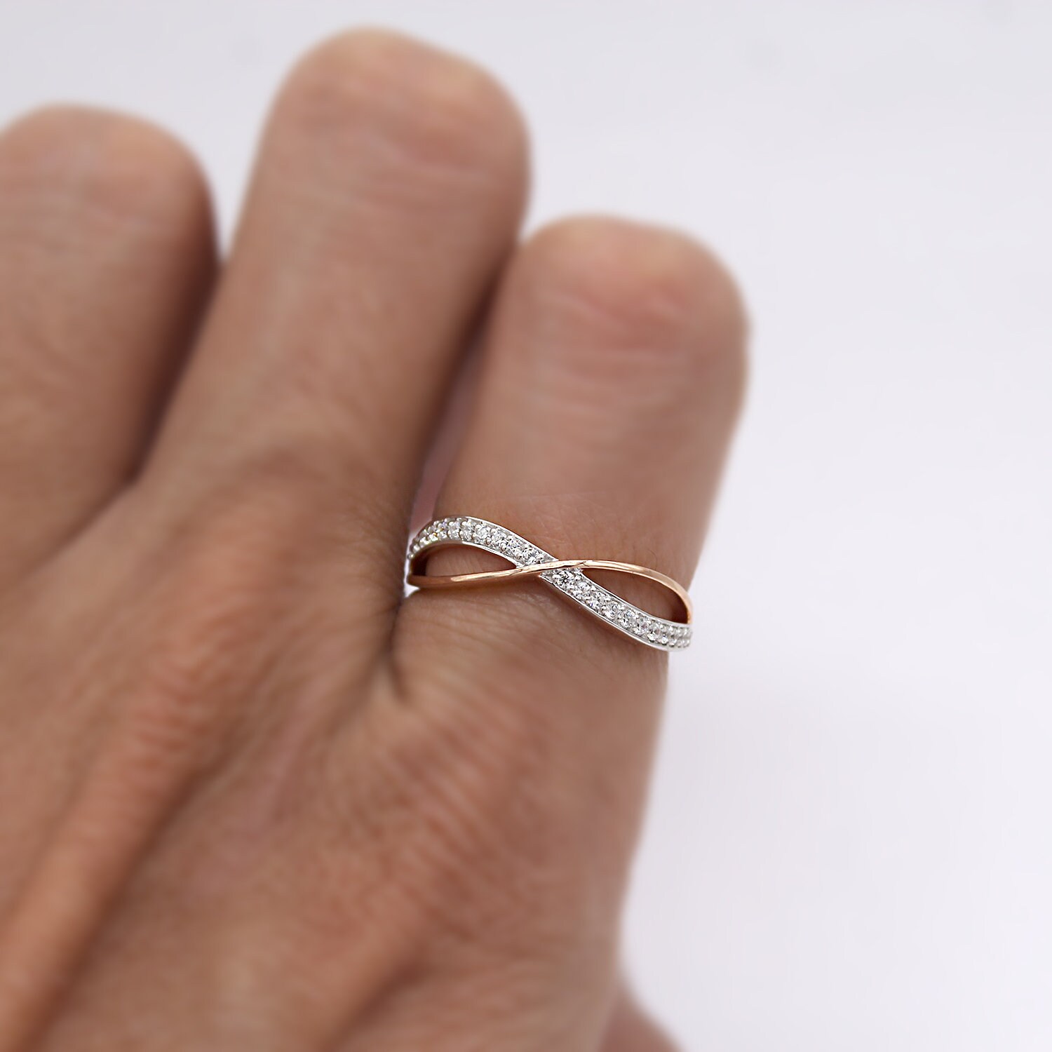 Infinity Ring Sterling Silver Rose Gold Plated Ring Infinity - Etsy