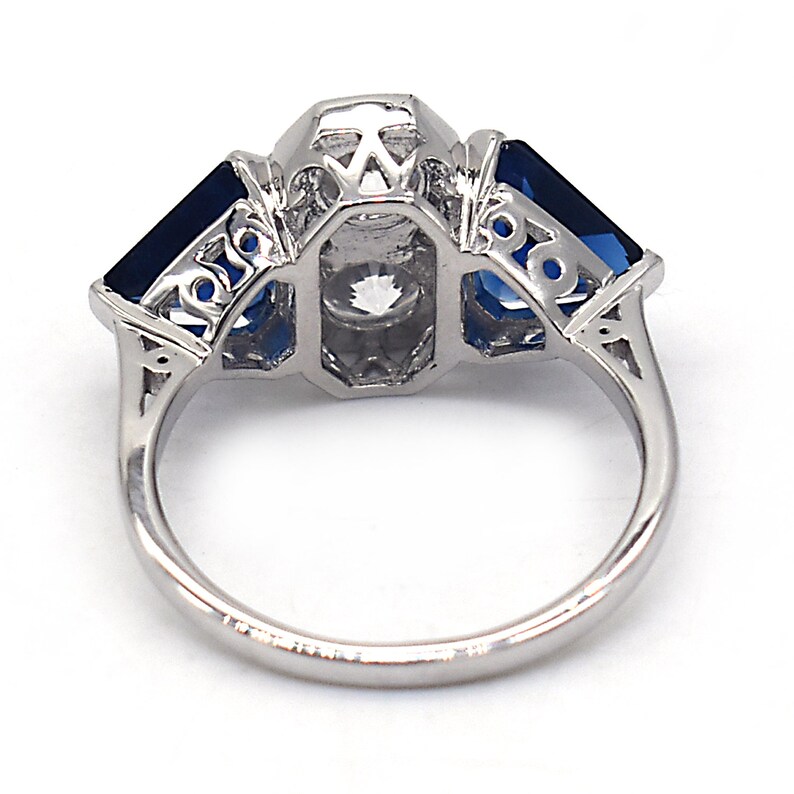 Two Stone Art Deco Reproduction Ring 925 Sterling Silver | Etsy