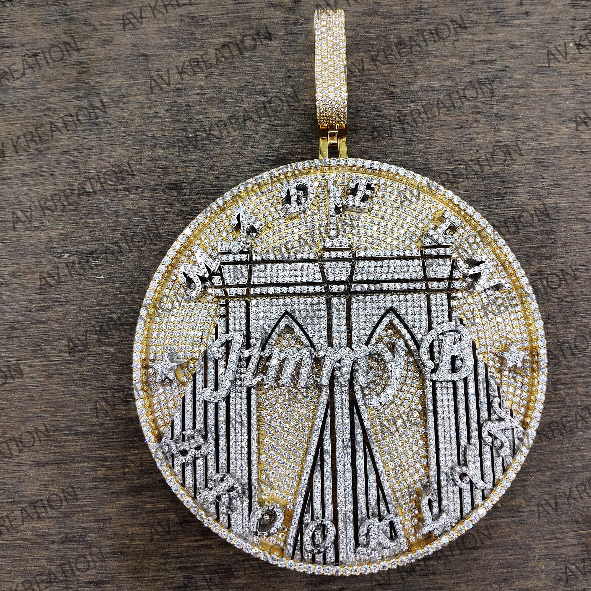 Big 6 Inch Custom Made Hip Hop Pendant Round Simulated | Etsy