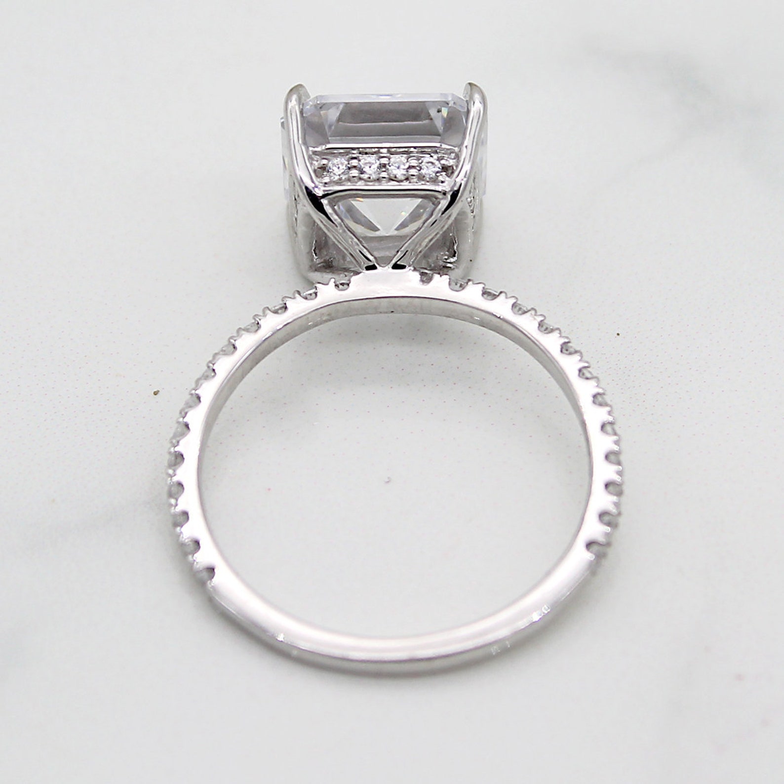 5 CT Asscher Cut Solitaire Engagement Ring Wedding Diamond - Etsy