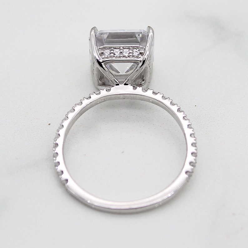 5 CT Asscher Cut Solitaire Engagement Ring Wedding Diamond - Etsy