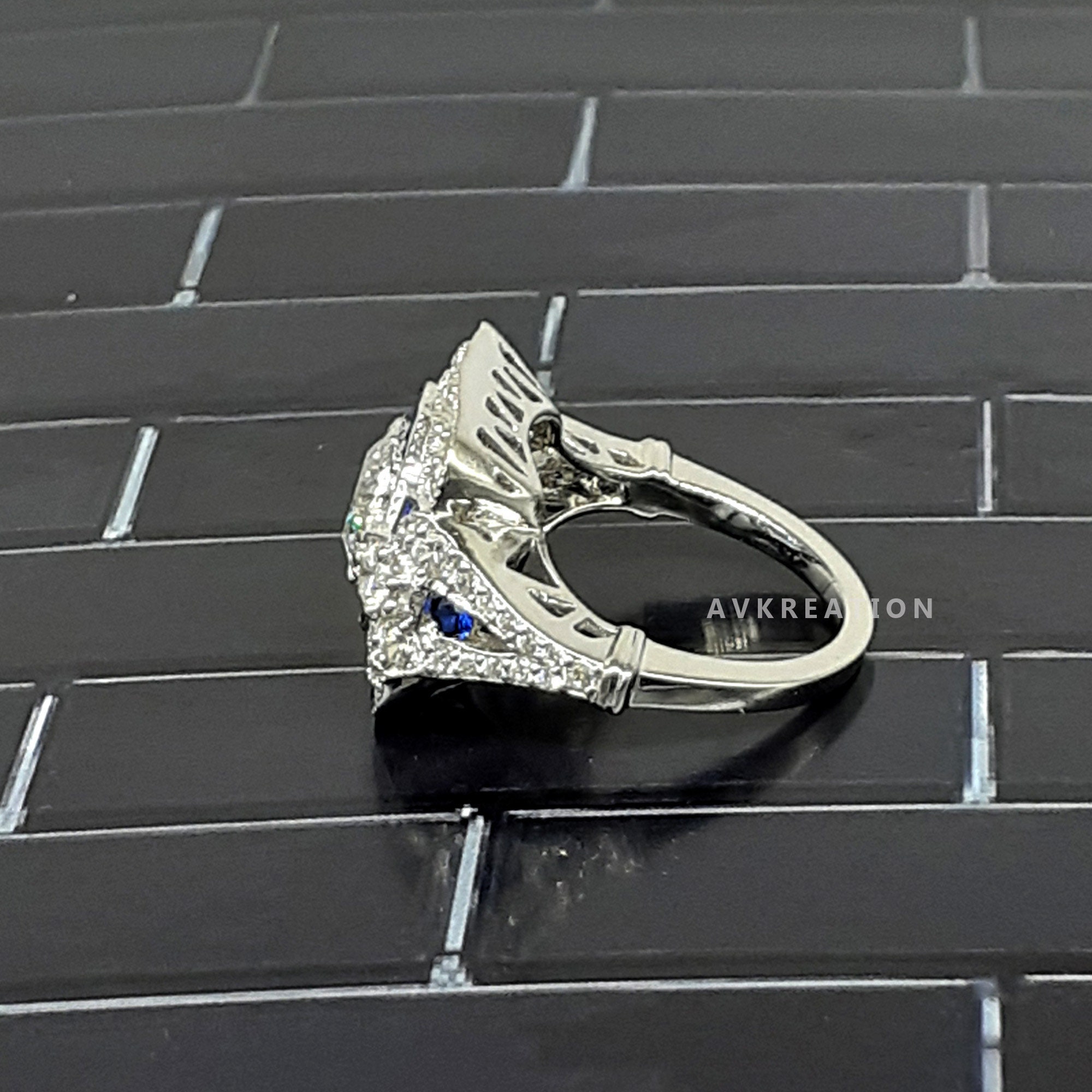 Vintage Art Deco Reproduction Ring 925 Sterling Silver | Etsy