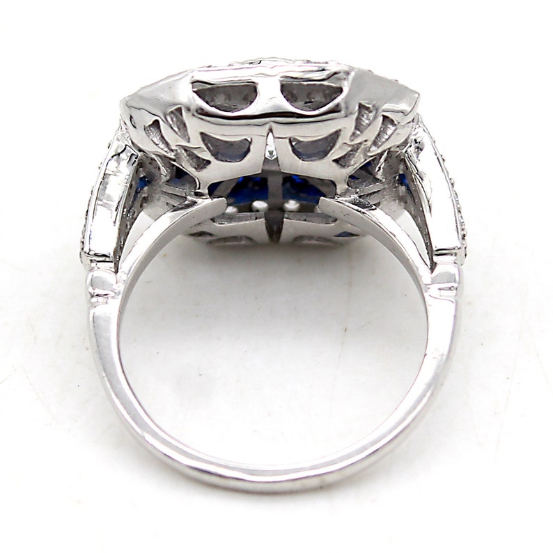 2 CT Vintage Art Deco Reproduction Ring 925 Sterling Silver - Etsy