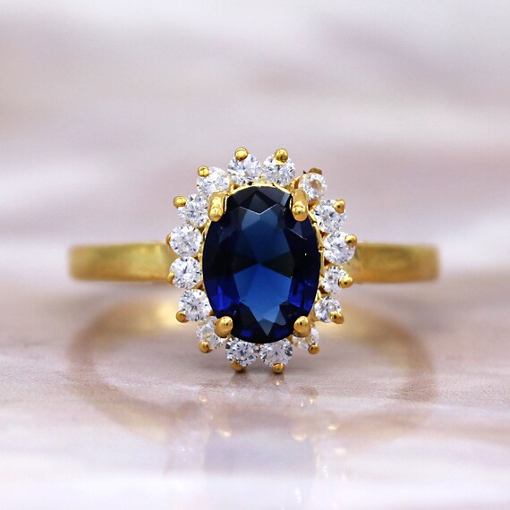 Oval Sapphire Engagement Ring Sapphire Ring Oval Cut Blue - Etsy
