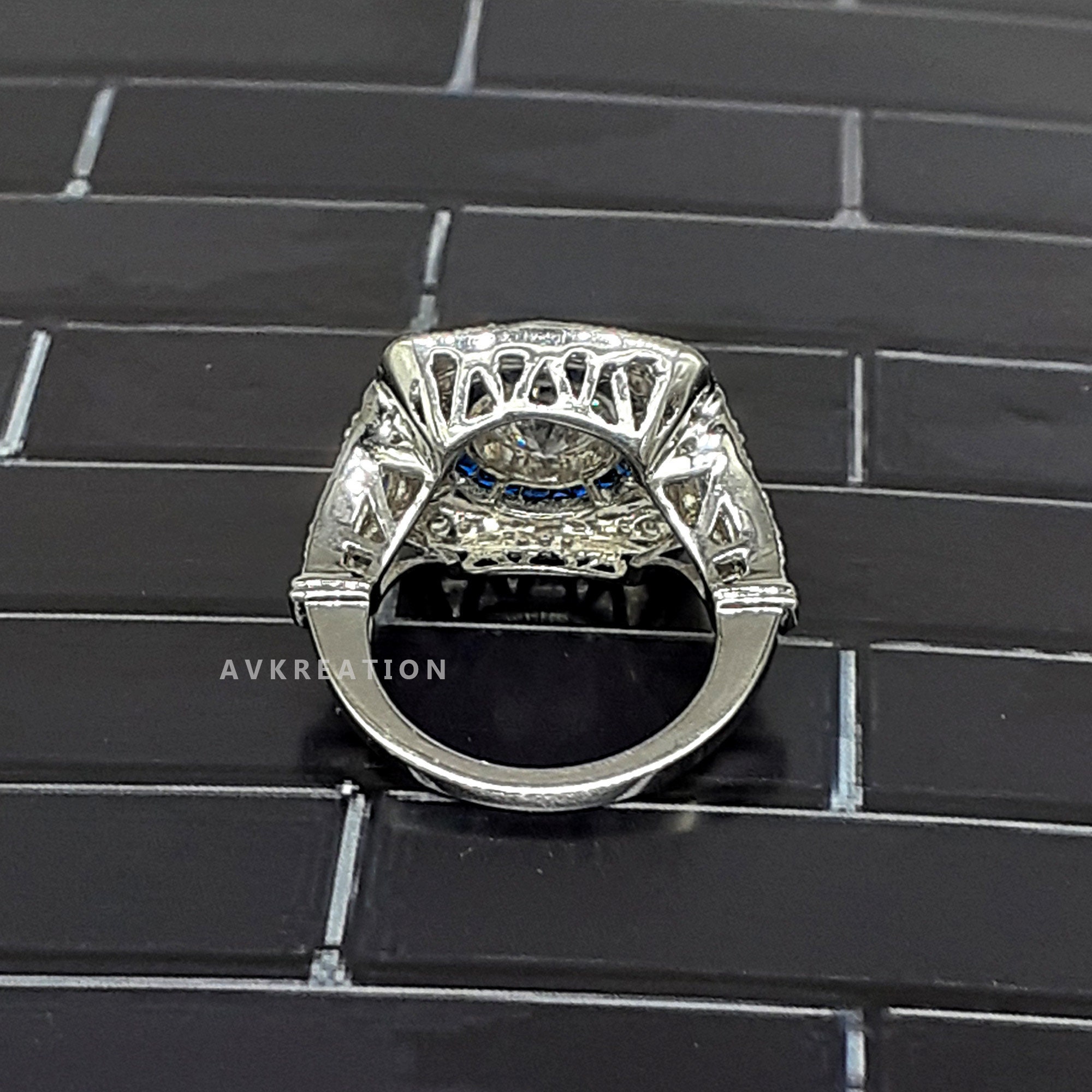 Vintage Art Deco Reproduction Ring 925 Sterling Silver | Etsy