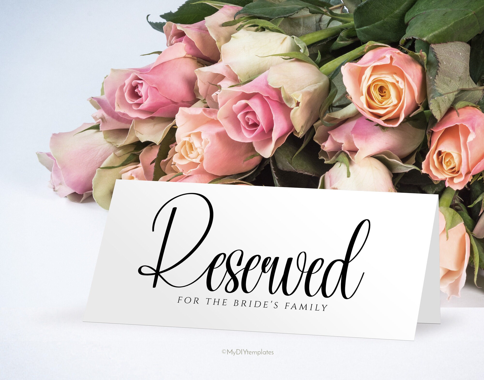 Wedding Reserved Sign Template, Printable Luxury Wedding Reserved Sign ...