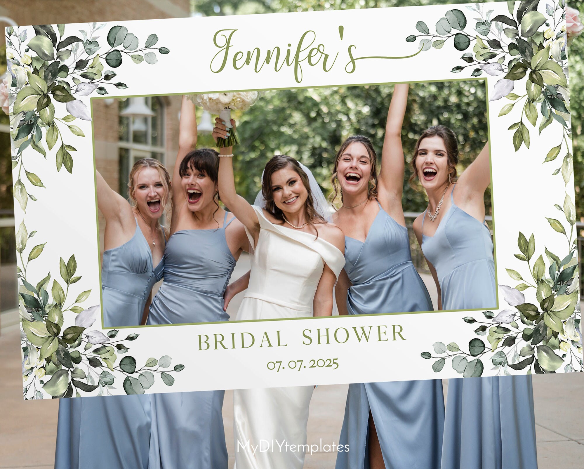 Bridal Shower Photo Prop Frame, Greenery Wedding, Hen Party Photo Booth ...