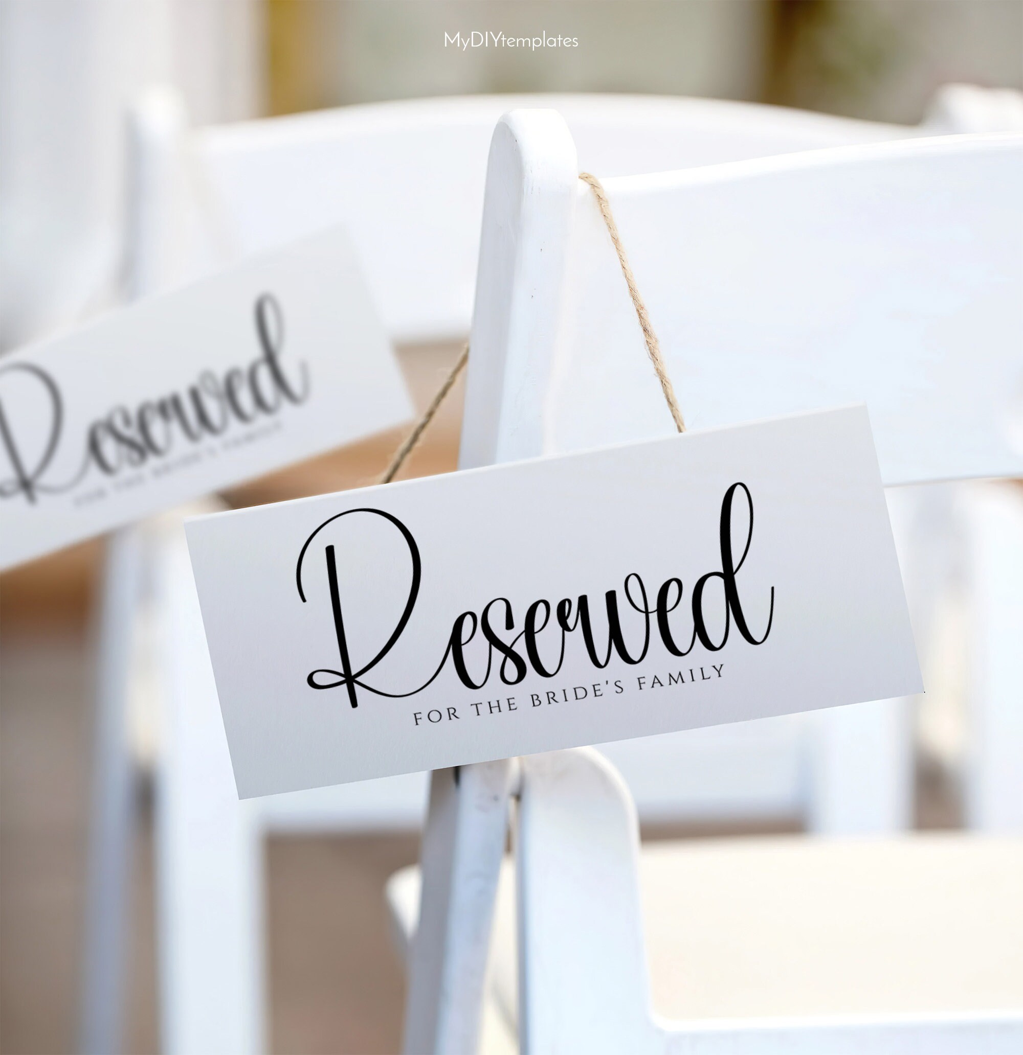 Wedding Reserved Sign Template, Printable Luxury Wedding Reserved Sign ...