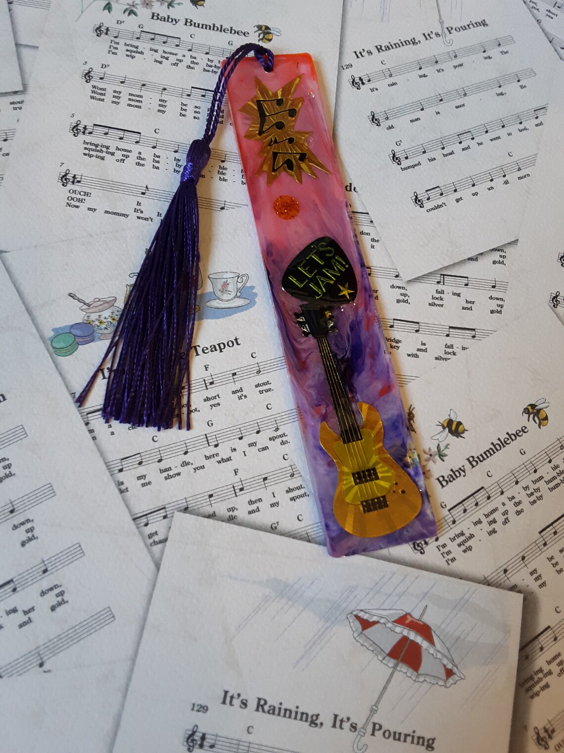 Resin Bookmark/rock Music/rock Star/handmade/gift - Etsy