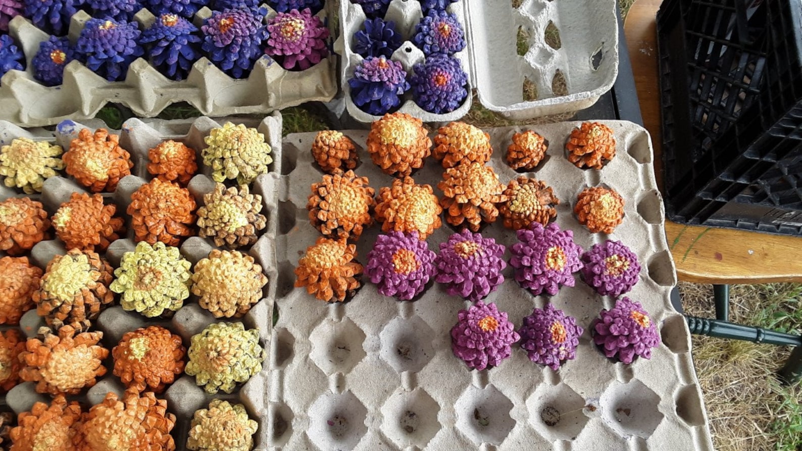 Painted Pinecones/zinnia Painted Pinecones/crafting Pinecones ...