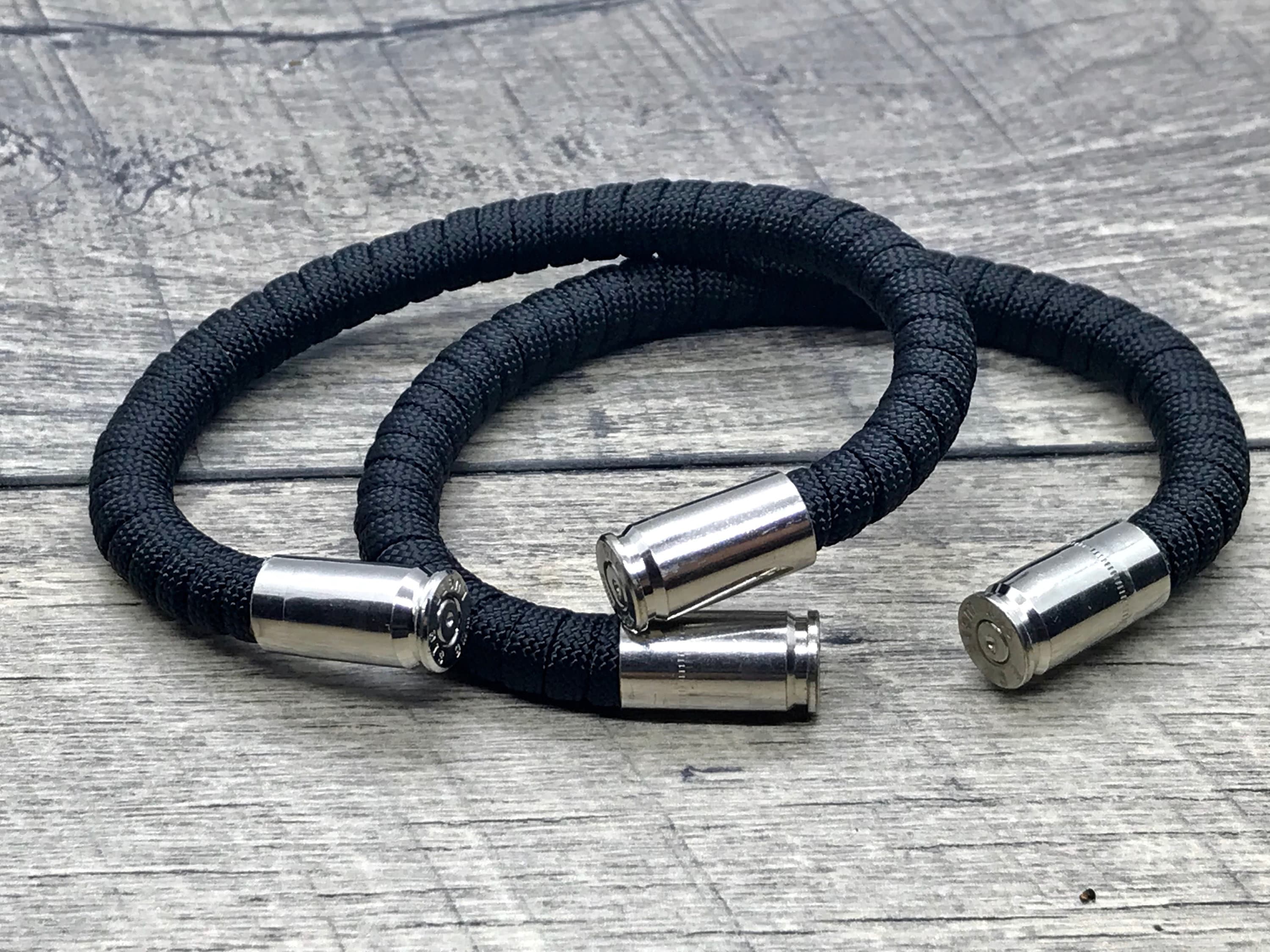 Black Paracord Bullet Bracelet. Copper, Paracord and Spent Nickel/brass ...