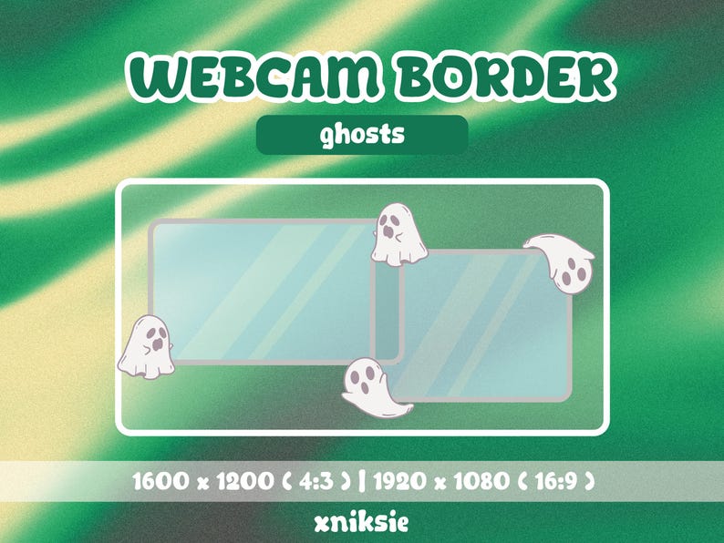 Double Ghost Stream Webcam Border, Game Capture Frame, Twitch Halloween ...