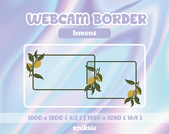 Blueberry Stream Webcam Border, Game Capture Frame, Twitch Fruit Theme ...