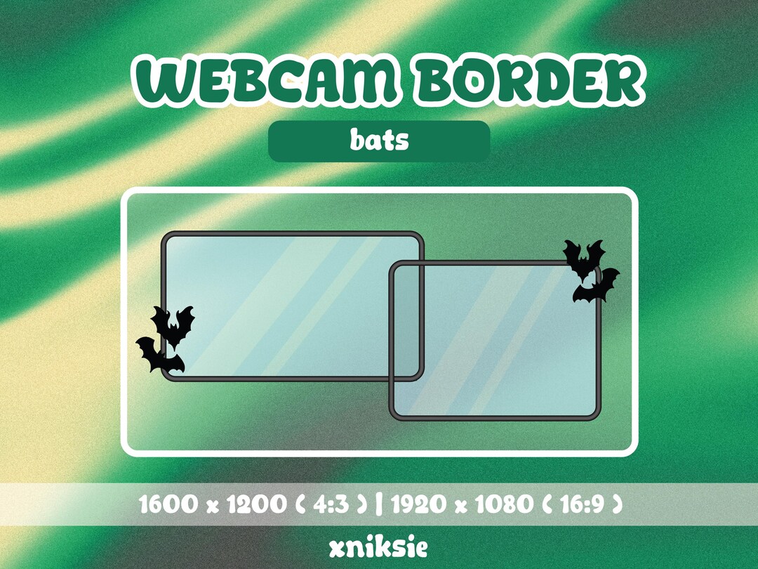 Cute Bats, Stream Webcam Border, Game Capture Frame, Twitch Halloween ...
